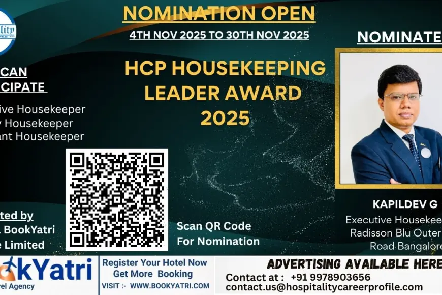 Kapildev G, Executive Housekeeper of Radisson Blu Outer Ring Road Bangalore, Nominated for HCP ...